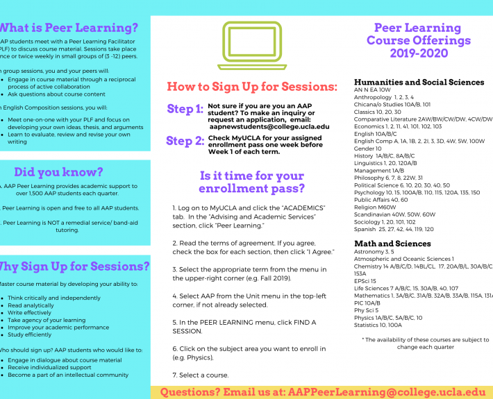 Peer Learning – Academic Advancement Program