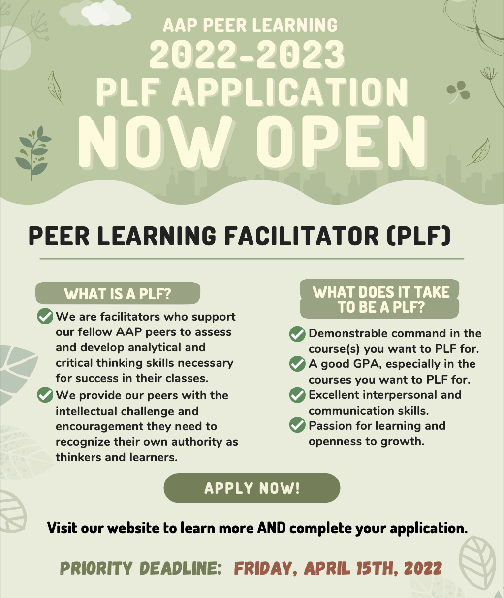 Peer Learning – Academic Advancement Program