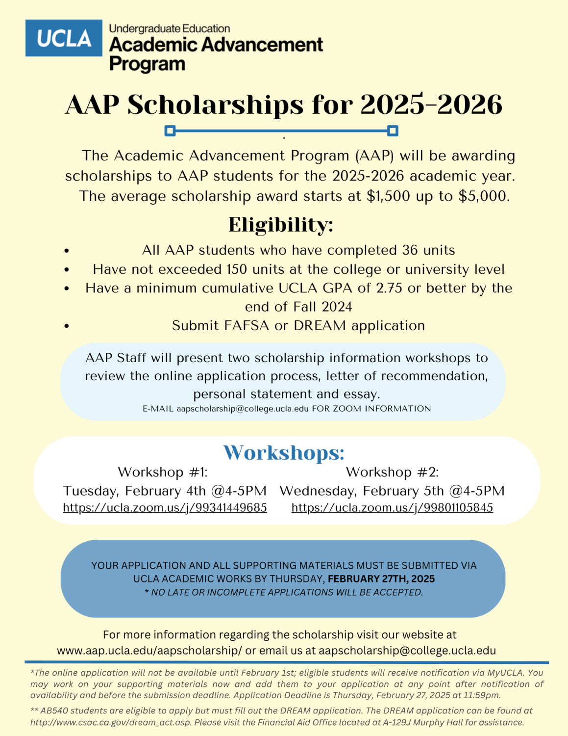 AAP Scholarship – Academic Advancement Program
