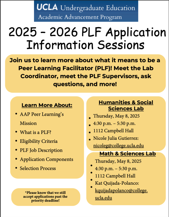 Peer Learning – Academic Advancement Program